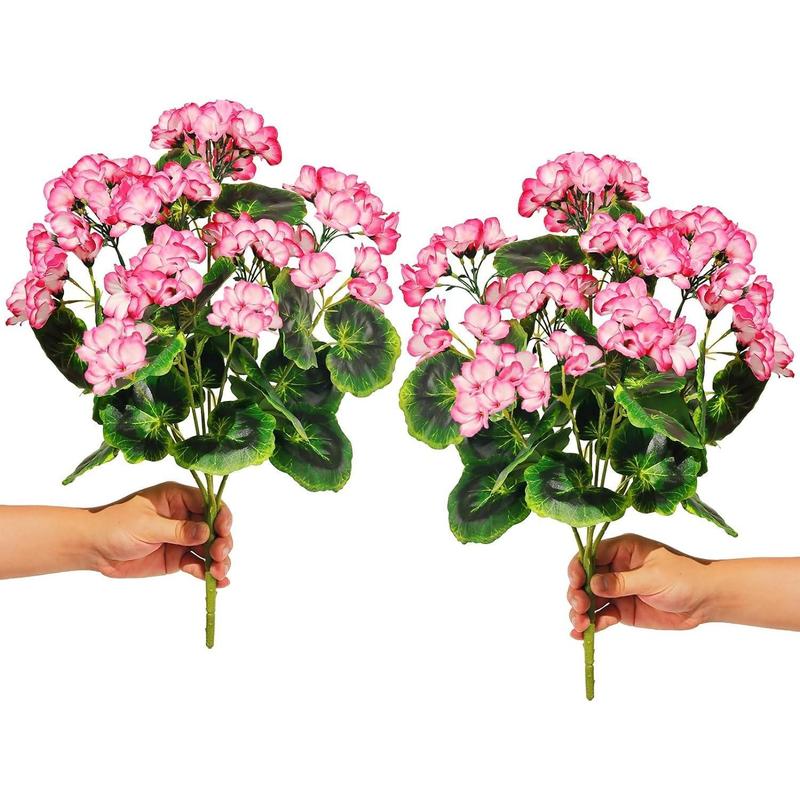 19'' Pansy Geranium 2 Faux Plastic Purple for Home Wedding Kitchen ...