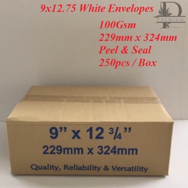 9 x 12.75 A4 White Envelope 100gsm Peel & Seal (250pcs/Box) - TikTok ...