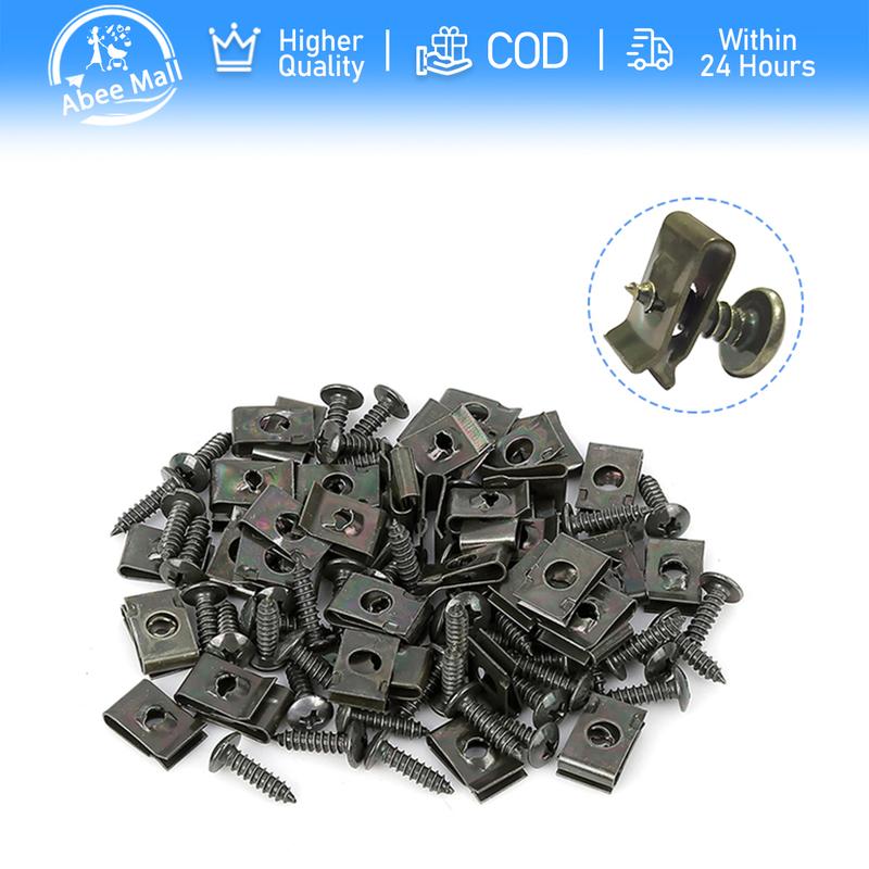 50 Set Metal U-type Clip With Screws Car Fender Trim Panel Fasteners ...