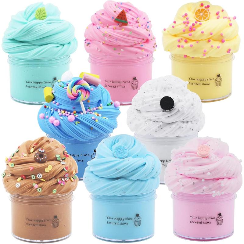 8 Pack Butter Slime Kit for Girls,Party Favors Stretchy and Non-Sticky ...