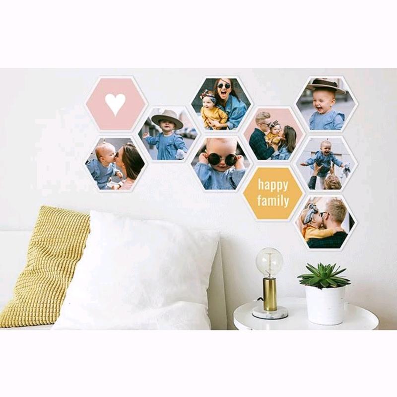 10 Foto Hexagonal Plus Bingkai - Shop | Tokopedia