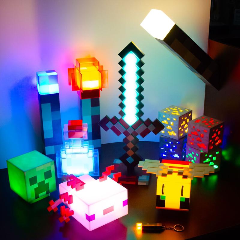 Lampu Batu Lombong Berlian, Tema Minecraft, Obor Botol Ubat Berubah ...