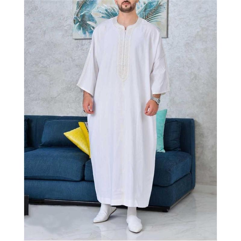Arab Men's Robes European and American Muslim Embroidery Ethnic ...