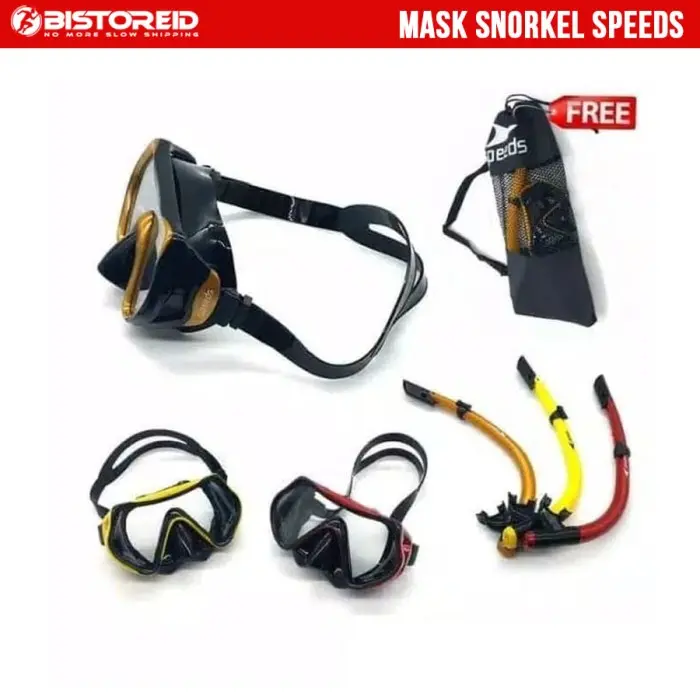 Swim Mask Snorkeling snorkling kacamata + selang selam Speeds Original ...