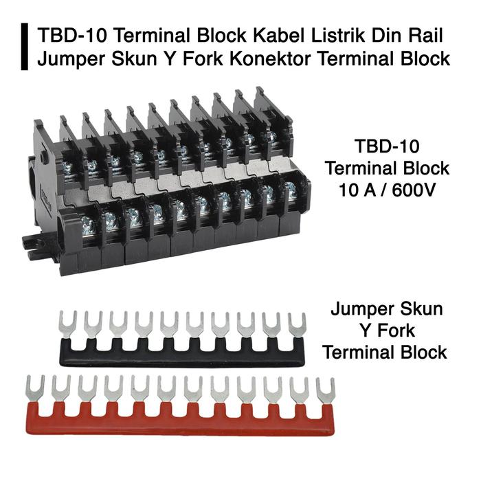 Jual TBD-10 Terminal Blok Block Kabel Listrik Din Rail TBD 10 2 Tingkat ...