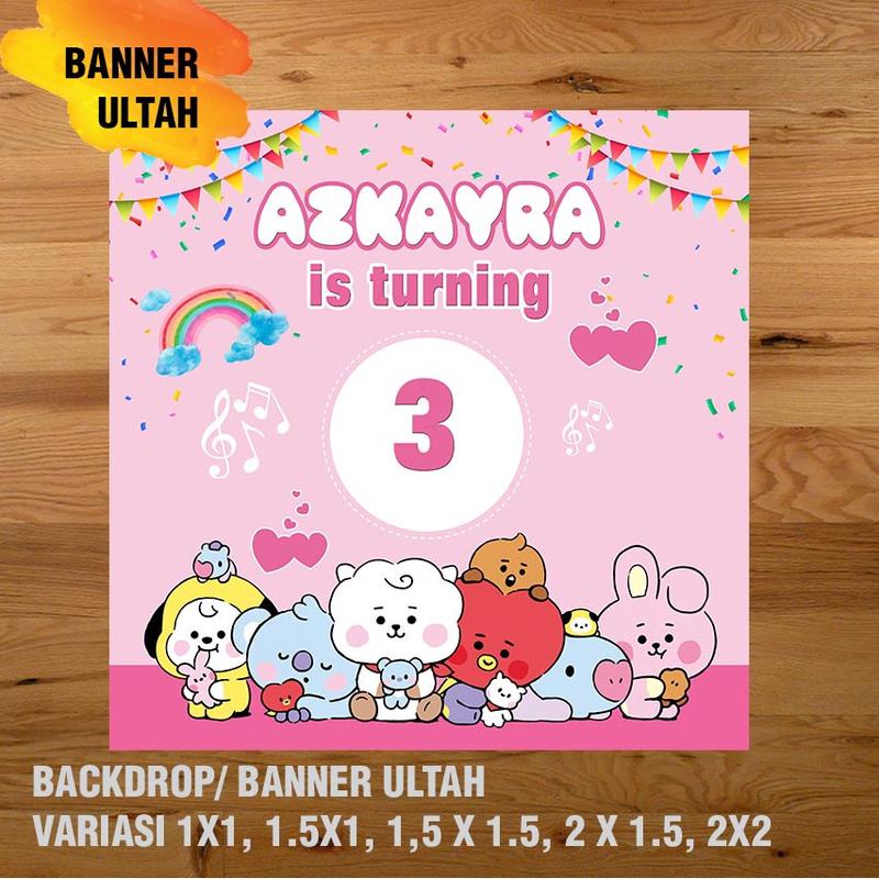 BT21 BANNER/ BACKDROP/ SPANDUK ULANG TAHUN UL-TAH Anak - Shop | Tokopedia