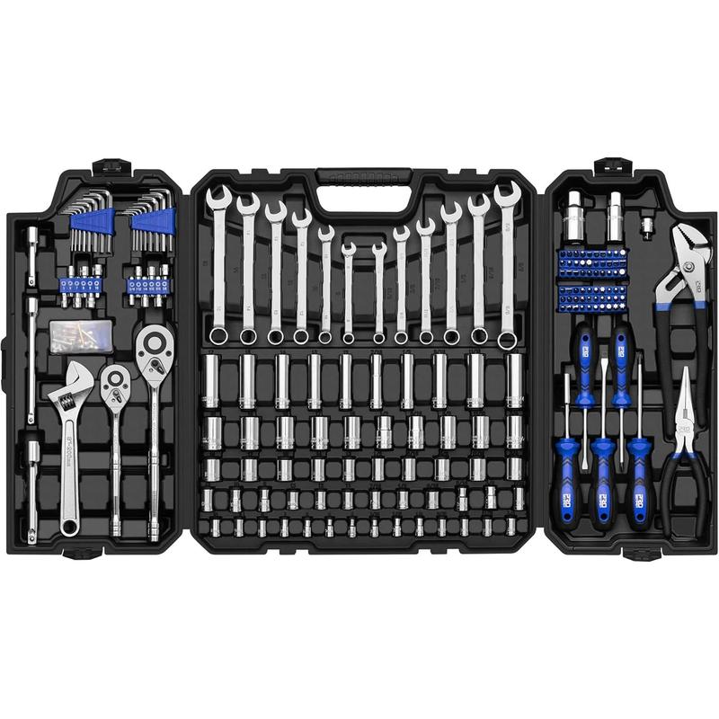 240-Piece Mechanics Tool Set, General Assorted SAE/Metric Sockets ...