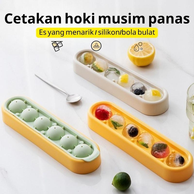 Cetakan Bola Es Silikon 6 Lubang Premium, Nampan Es & Alat Pembuat Es ...