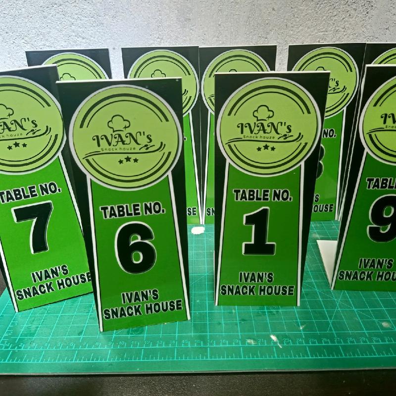 CUSTOMIZED TABLE NUMBER STANDEE (minimum 9 pcs per order) - TikTok Shop ...