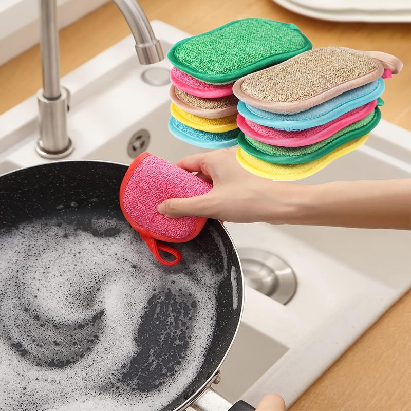 Colorful Kitchen Microfiber Sponge Cleaning Sponges, Scratch-Resistant ...