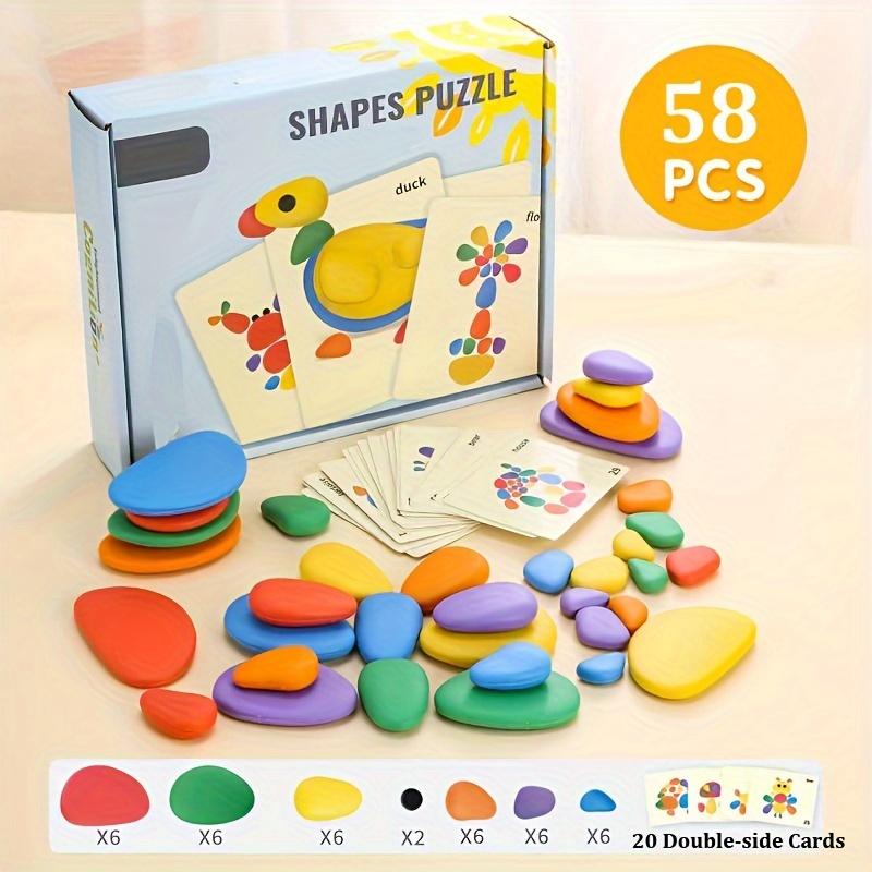 [Math Counting] Rainbow Pebbles Activity Toy | 78pcs/98pcs | - TikTok Shop