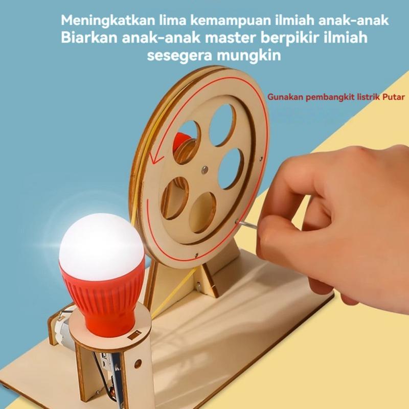 Mainan Edukasi Anak DIY Mobil Generator Listrik Rakitan Kayu STEM Sains ...
