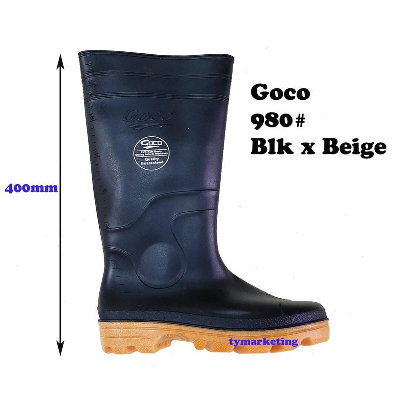 GOCO 980BLK Kasut Boot Panjang Dalam Kain | Long Rainboot Black ...