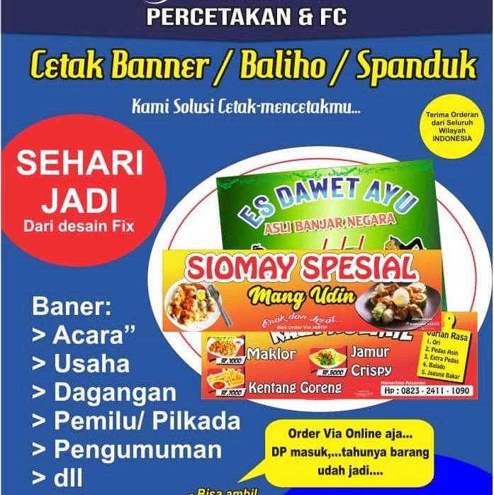 Cetak SPANDUK BANNER BALIHO 100X100 CM FREE RING DAN DESAIN. Spanduk ...