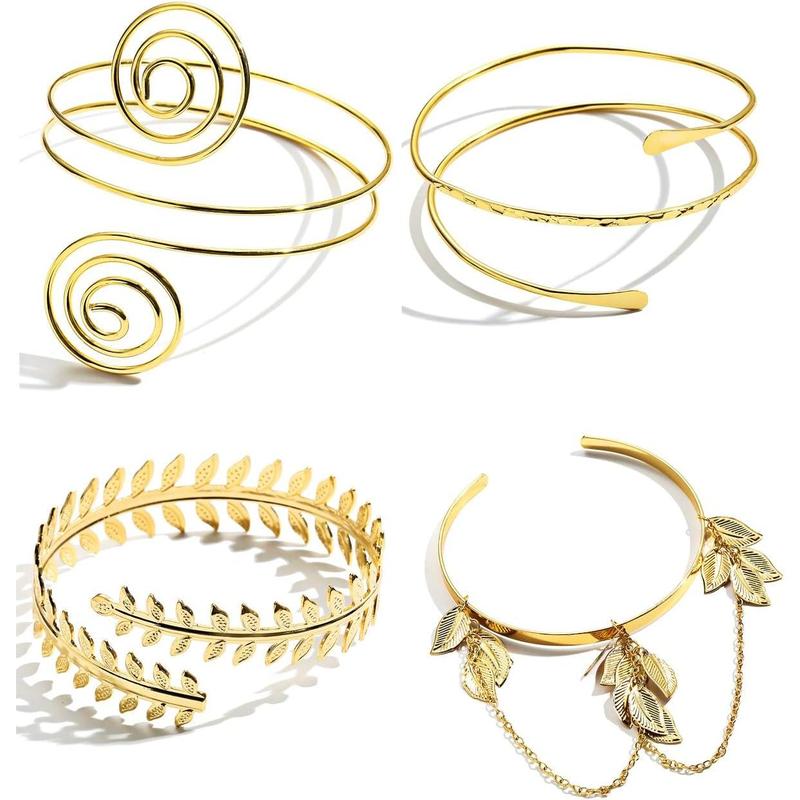 4-6 Pcs Arm Cuff Upper Arm Band Cuff Bracelet Bangle for Women ...