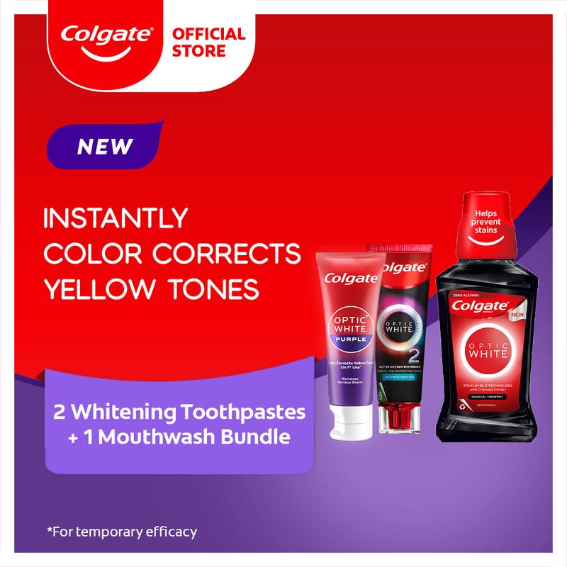 Colgate Optic White Whitening Toothpaste Purple, Color-Corrects ...