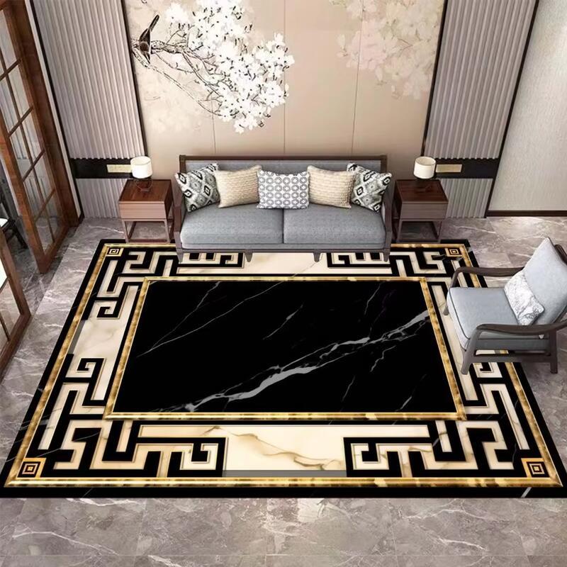 European Golden Marble Carpet Living Room Sofa Lounge Rug Kitchen ...