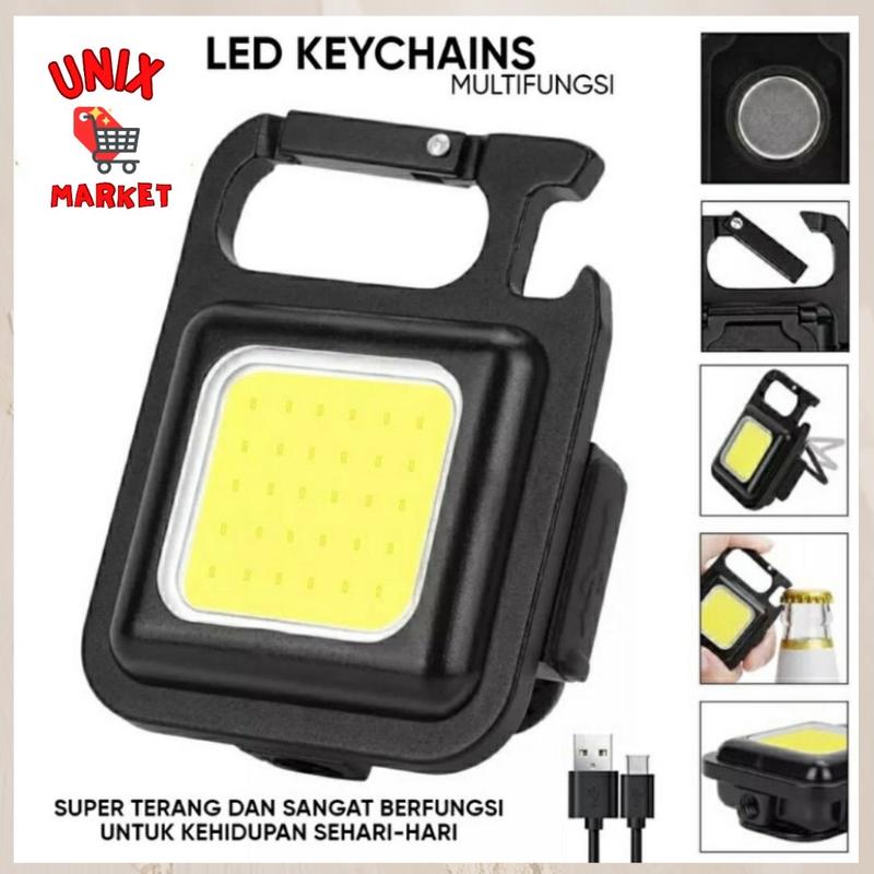 Mini COB Keychain Lampu Senter Saku Portable Led Light dengan Pembuka ...
