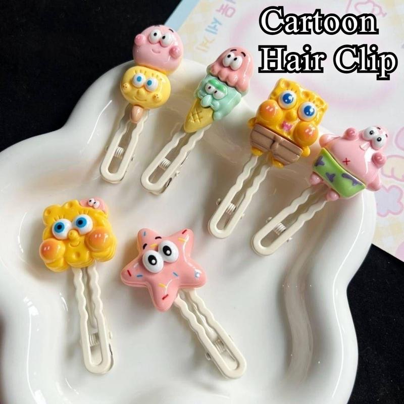 Klip Rambut Spongebob Hair Clip Cute Cartoon Hair Pin Hair Accessories ...