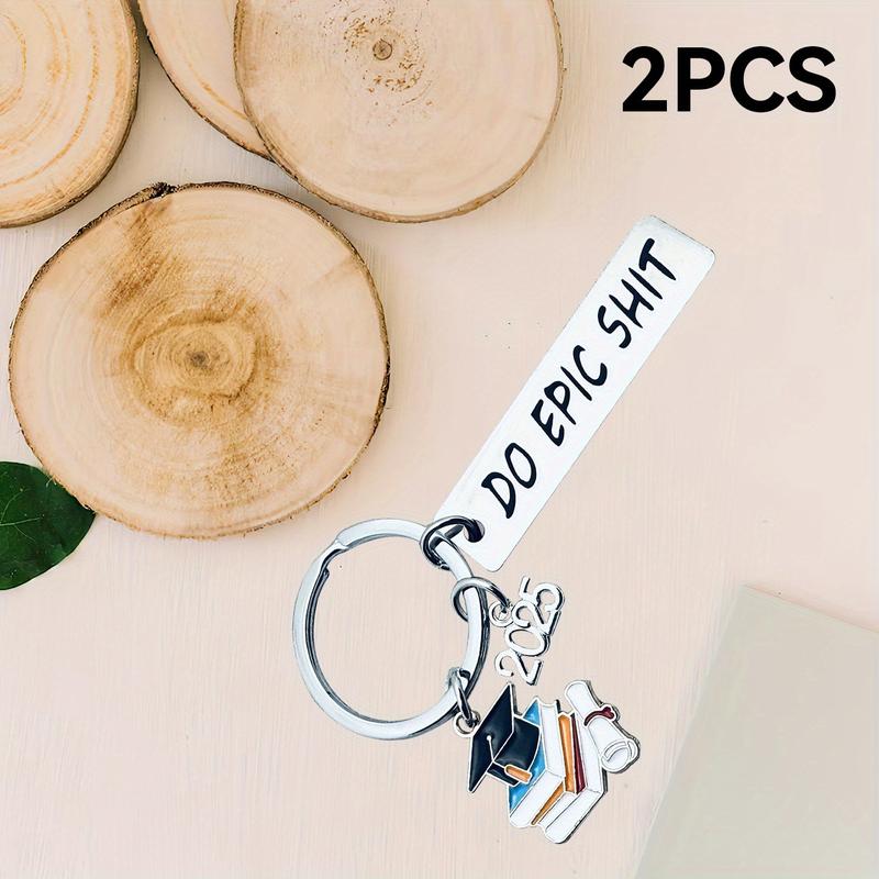 2pcs Inspirational Graduation Keychain - Stainless Steel, Engraved ...