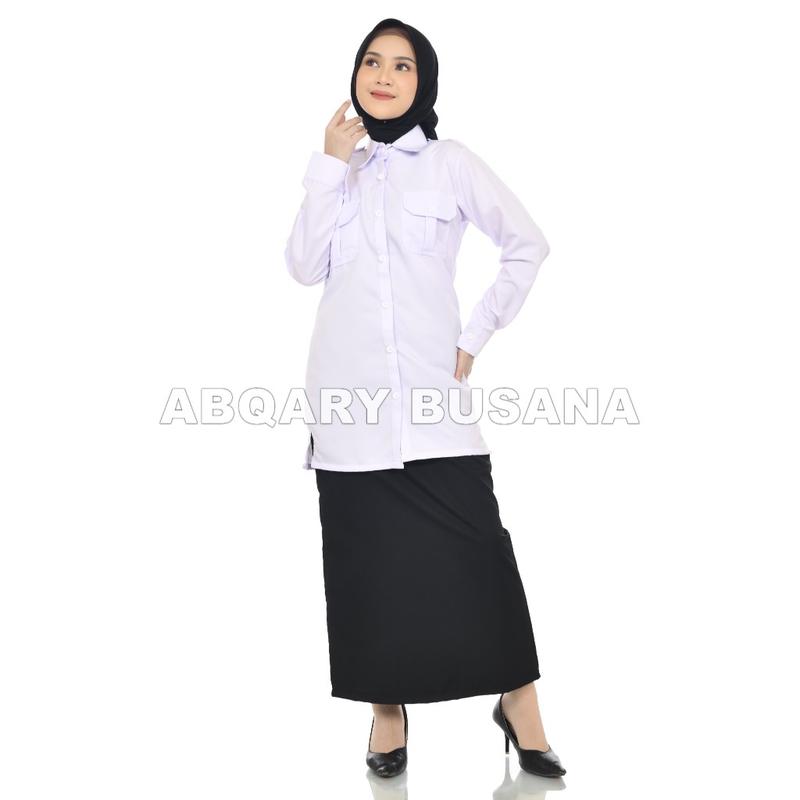 Tunik PDH Putih Wanita PNS Lembut - Atasan Dinas Seragam Terbaru - Shop ...