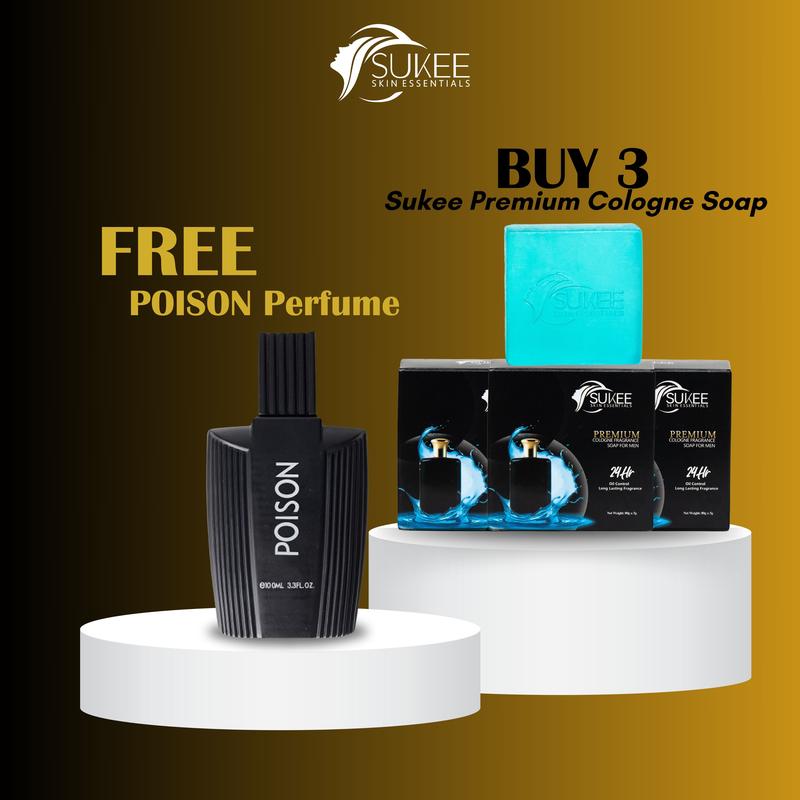 Buy 3 SUKEE Premium Cologne Soap 80g+5g GET 1 FREE POISON Perfume ...