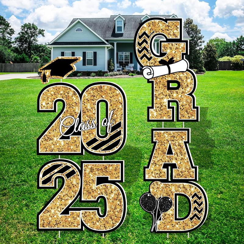 Black Graduation Class of 2025 Yard Sign - Congratulations Grad Signs ...