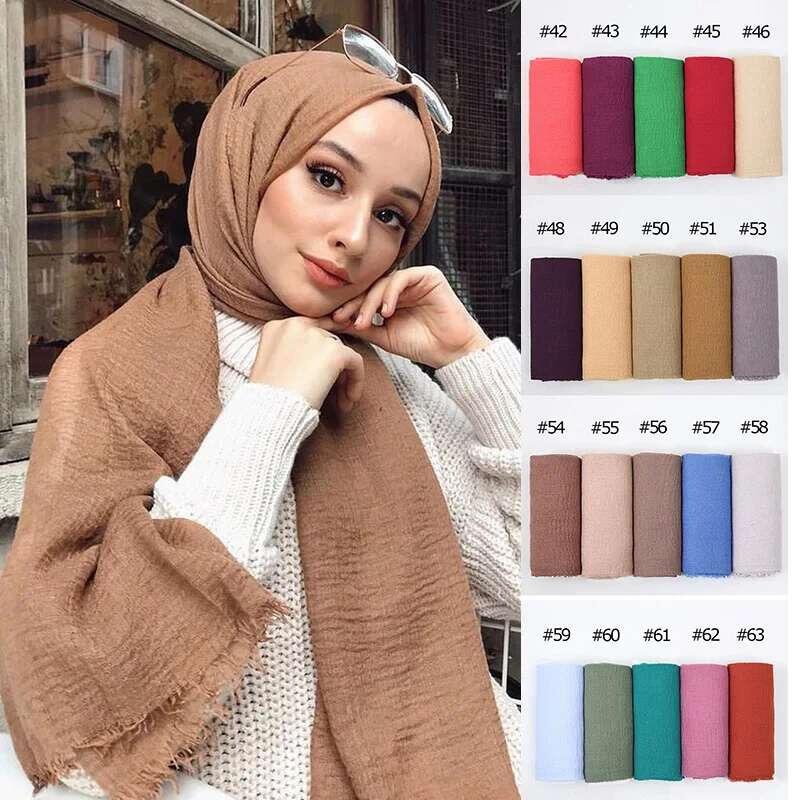 Tudung Hijab Kapas Keriting, Jualan Panas, Untuk Wanita, Gaya Serban ...