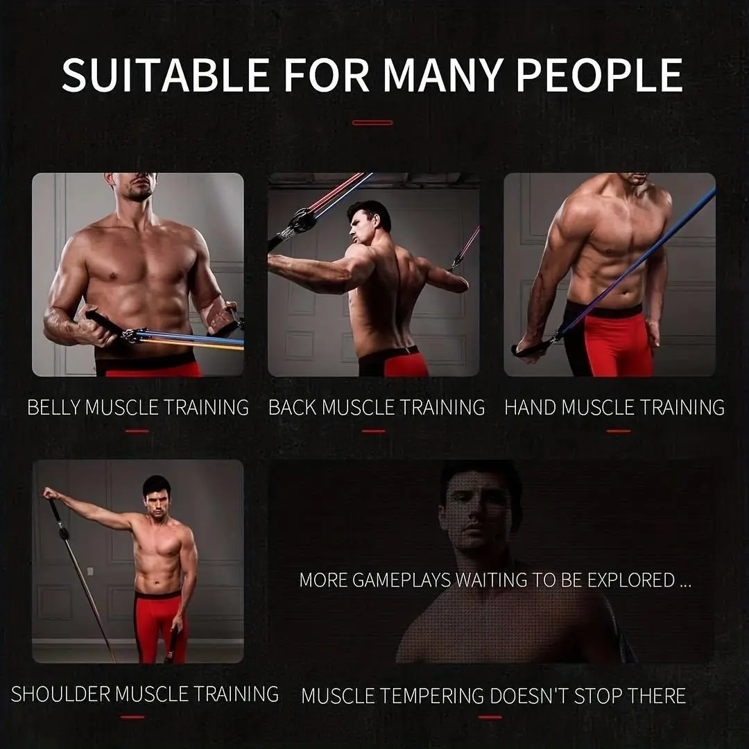 11pcs/set Resistance Band Set, Exercise Bands With Door Anchors, Home ...