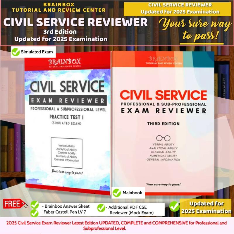 Brainbox Civil Service Exam Reviewer (Mainbook and Simulated - TikTok Shop Philippines