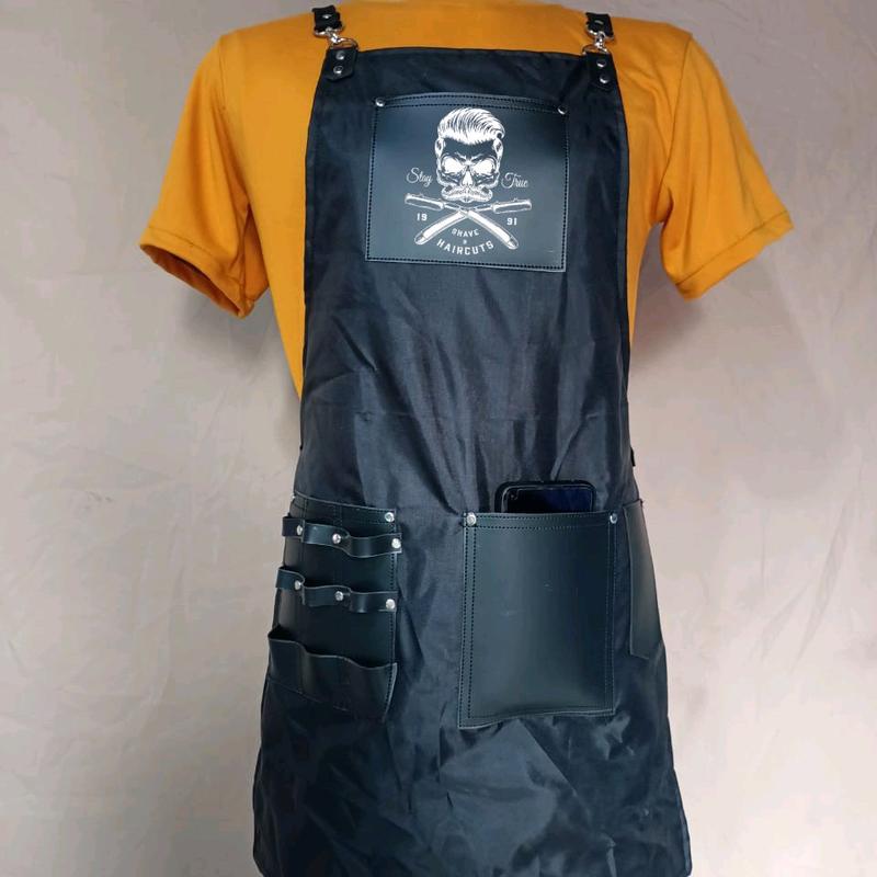 Apron barbershop sablon kepala tengkorak, apron tukang cukur - Shop ...