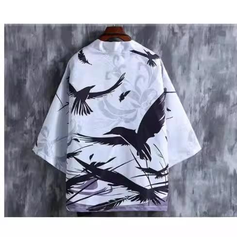 Men's Clothing Dao Robe Men's Three-Quarter Sleeve Printed Chinese ...