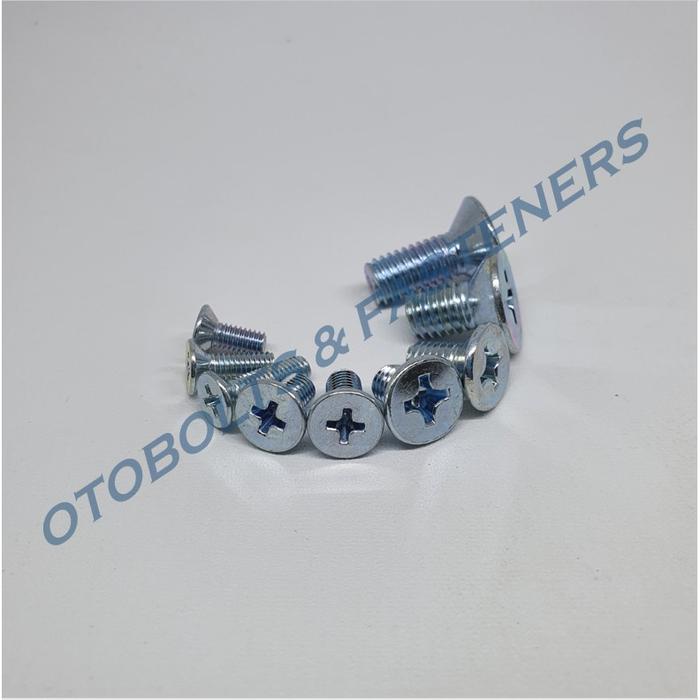 Jual [ISI 50PCS] Baut JF 8 x 35 / Baut Obeng Plus KEPALA RATA / Baut JF ...