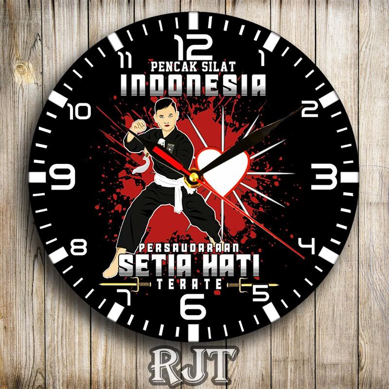 Hanya tersedia uk 20 CM Jam Dinding Kayu PSHT - Mdf bulat minimalis ...