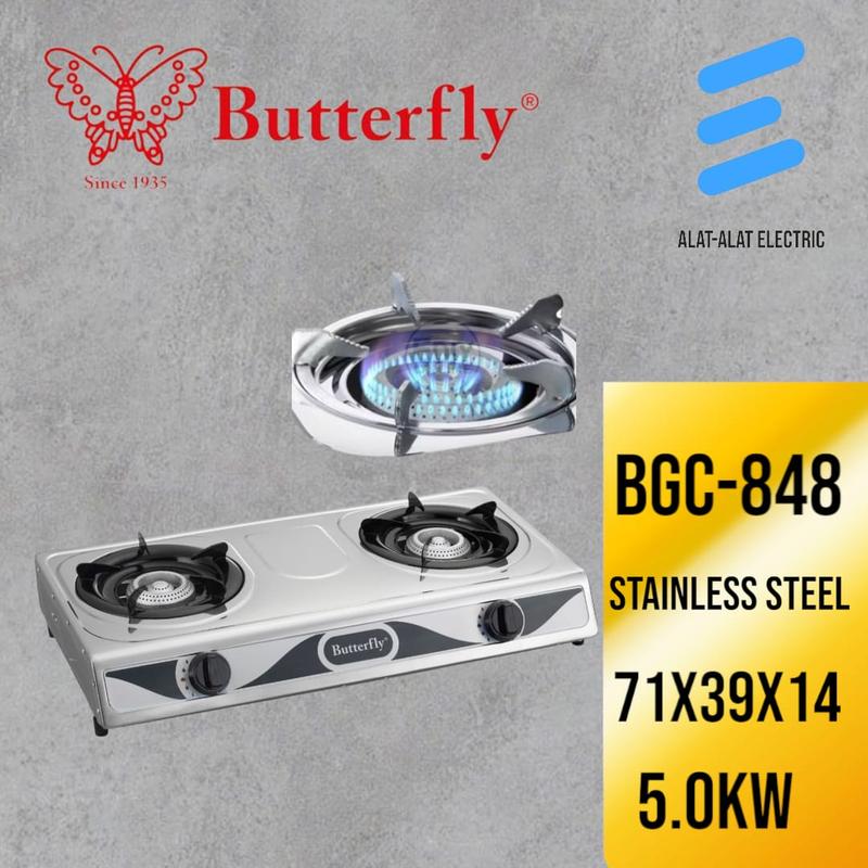 Butterfly Stainless Steel Double Gas Stove - BGC-848 - TikTok Shop Malaysia