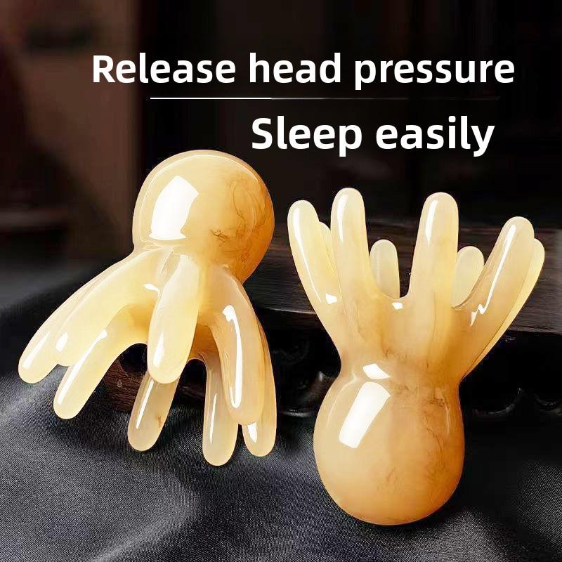 Mini Octopus Massage Comb Brown Yellow Meridian Unblocking Octopus ...
