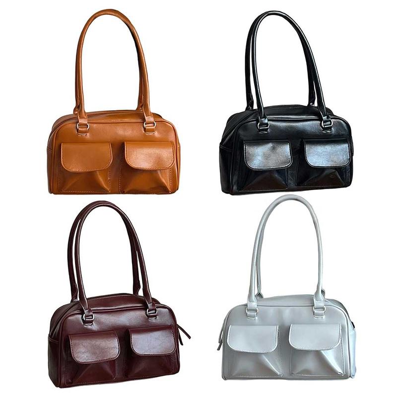 Beg Tangan Tote Kulit, Untuk Wanita, Gaya Retro Kasual, Beg Satchel ...
