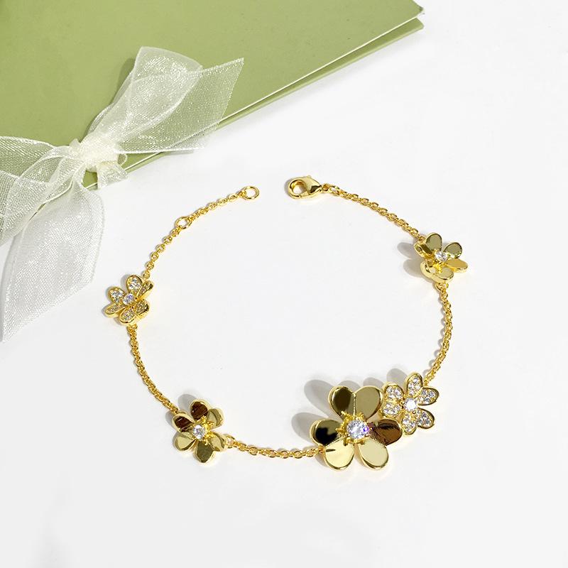 OL Cute Style Fashion Charm Chains Bangle Bracelets High-Grade Fine CZ ...