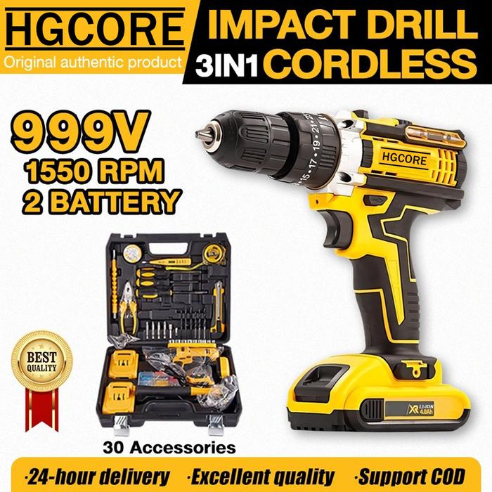 Promo bor listrik/999VF Mesin Bor Baterai Tangan Cordless Drill Battery ...