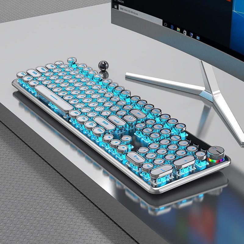 Punk Real Mechanical Keyboard Green Axis Mouse Suit Wired Specially ...