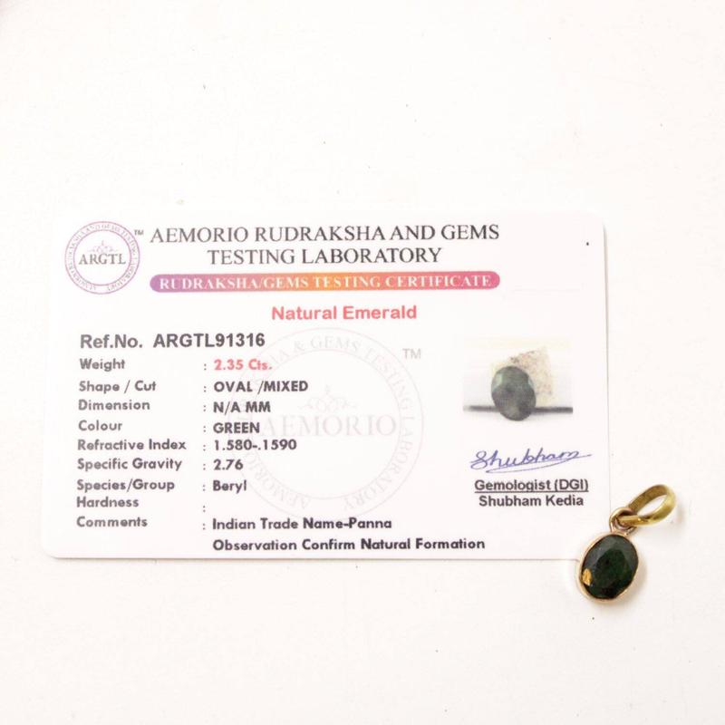 Panna | Certifed Natural Emerald Stone | Panna Green stone Pendant ...