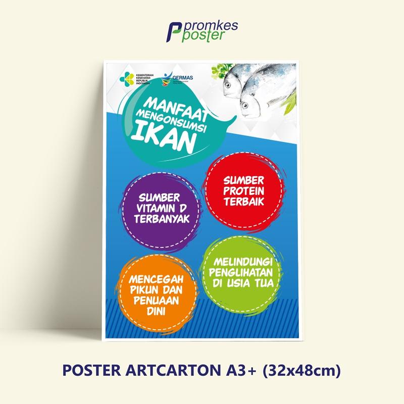 Poster Kesehatan Manfaat Mengonsumsi Ikan - Shop | Tokopedia