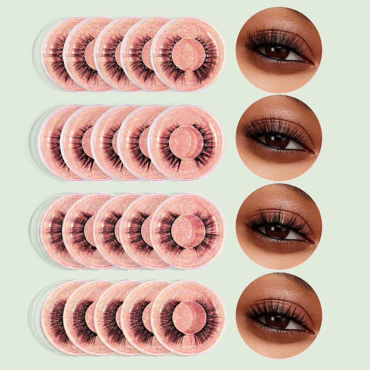 Valentine's Day Natural Look Eyelash Extensions, 20 Pairs Crossed Bushy ...