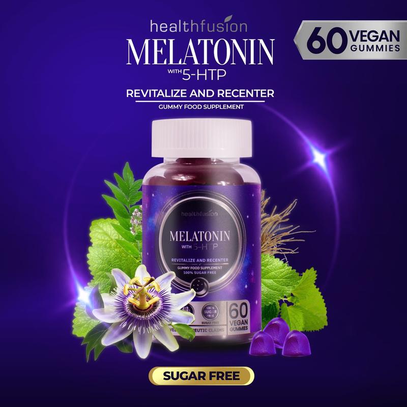 [BOTTLE] Health Fusion Melatonin 5-HTP Gummy 3MG Sleep Revitalize ...
