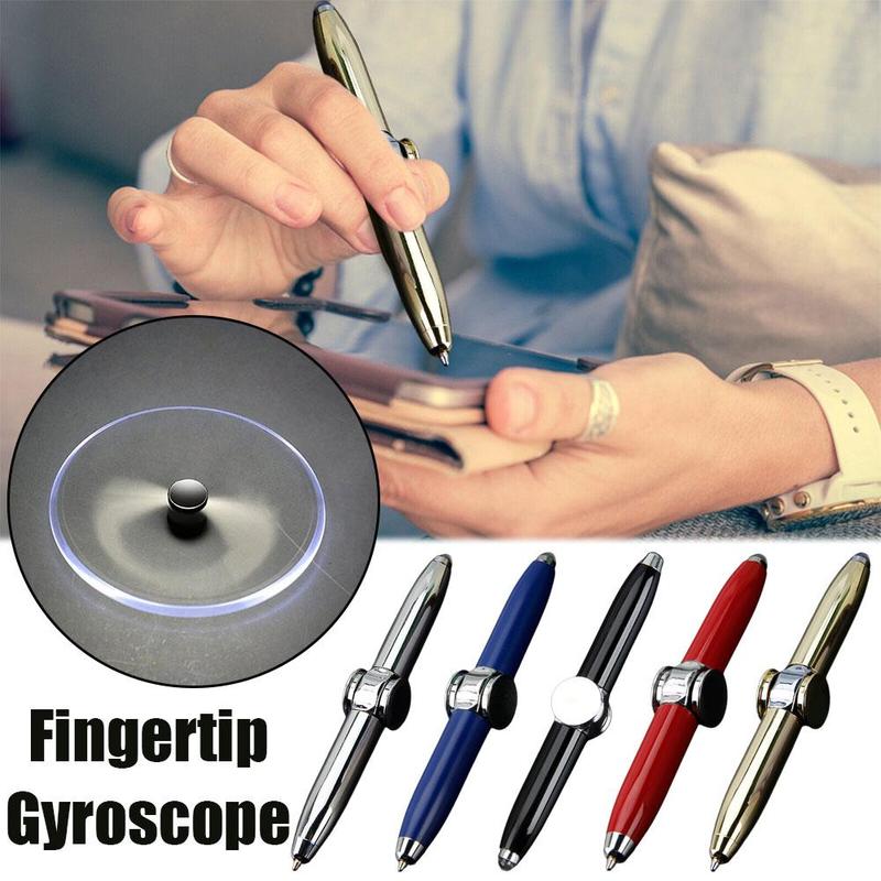 Creative Metal Finger Spinner Pen Rotating Luminous Decompression ...