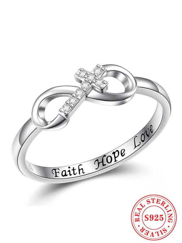 925 Sterling Silver Fashion Rhinestone Decorated Cross Desig - TikTok Shop