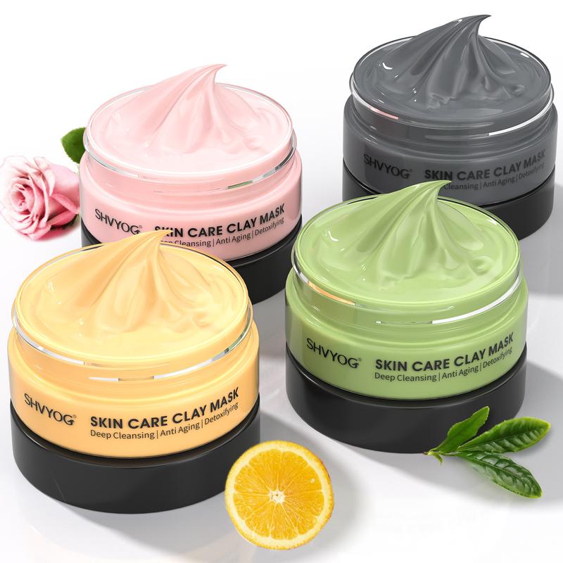 SHVYOG 4 Pcs Clay Facial Mask Set - Turmeric, Vitamin C, Green - TikTok ...