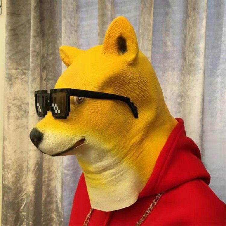 Halloween Cosplay, Tudung Kepala Haiwan Lucu, Topeng Anjing Tunggal ...