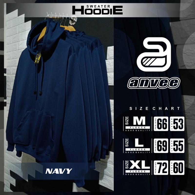 Anvee Sweater Hoodie Polos Pria Wanita Navy - Shop | Tokopedia