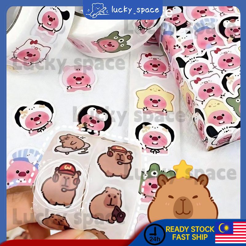 500pcs/Roll Loppy Capybara Kuromi Chiikawa Sealing Sticker Tapes ...